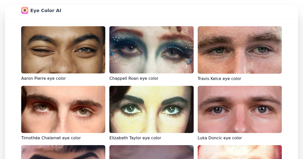 Eye Color AI | Find the eye color of celebrities