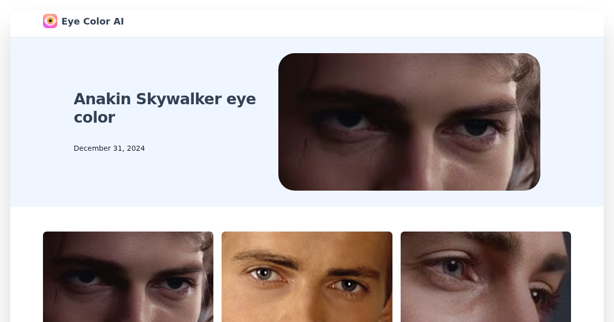 Anakin Skywalker eye color