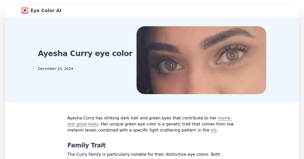 Ayesha Curry eye color