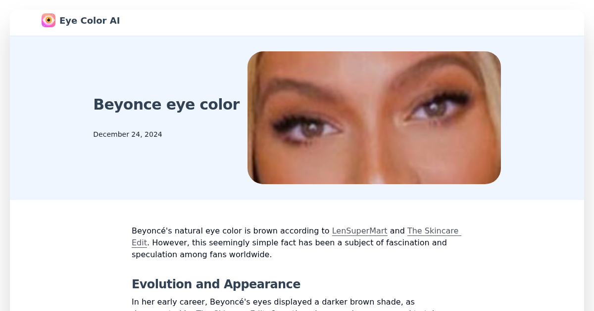 Beyonce eye color