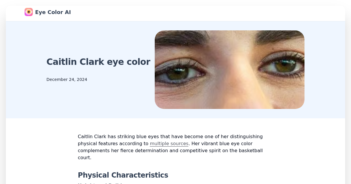 Caitlin Clark eye color
