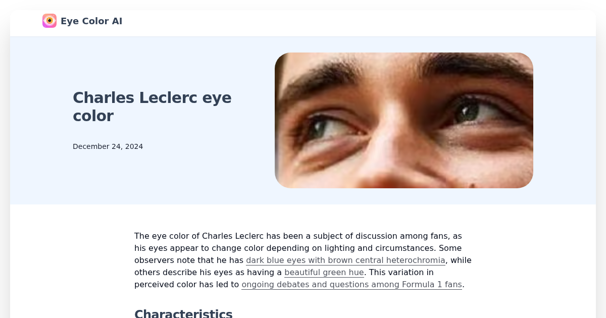 Charles Leclerc eye color