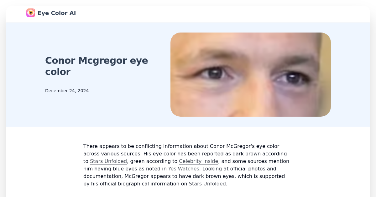 Conor Mcgregor eye color