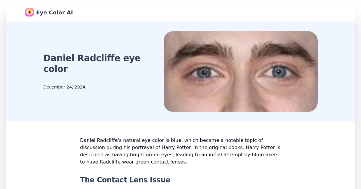 Daniel Radcliffe eye color