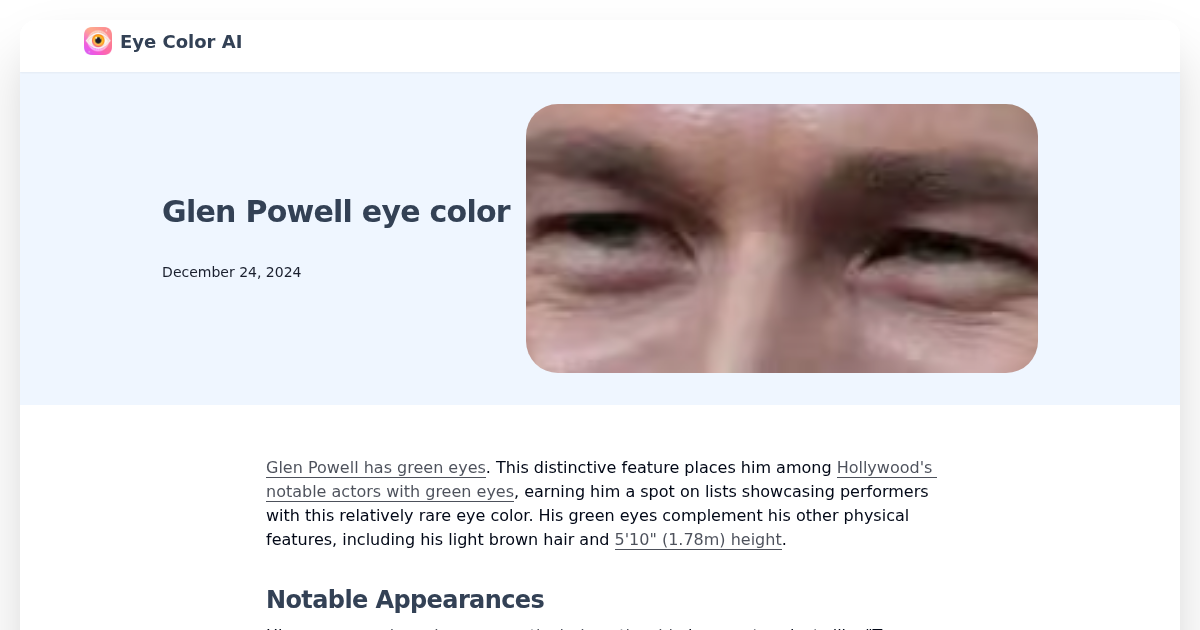 Glen Powell eye color
