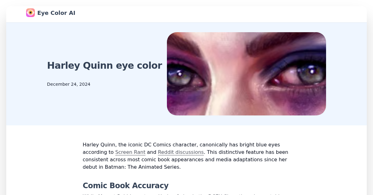 Harley Quinn eye color