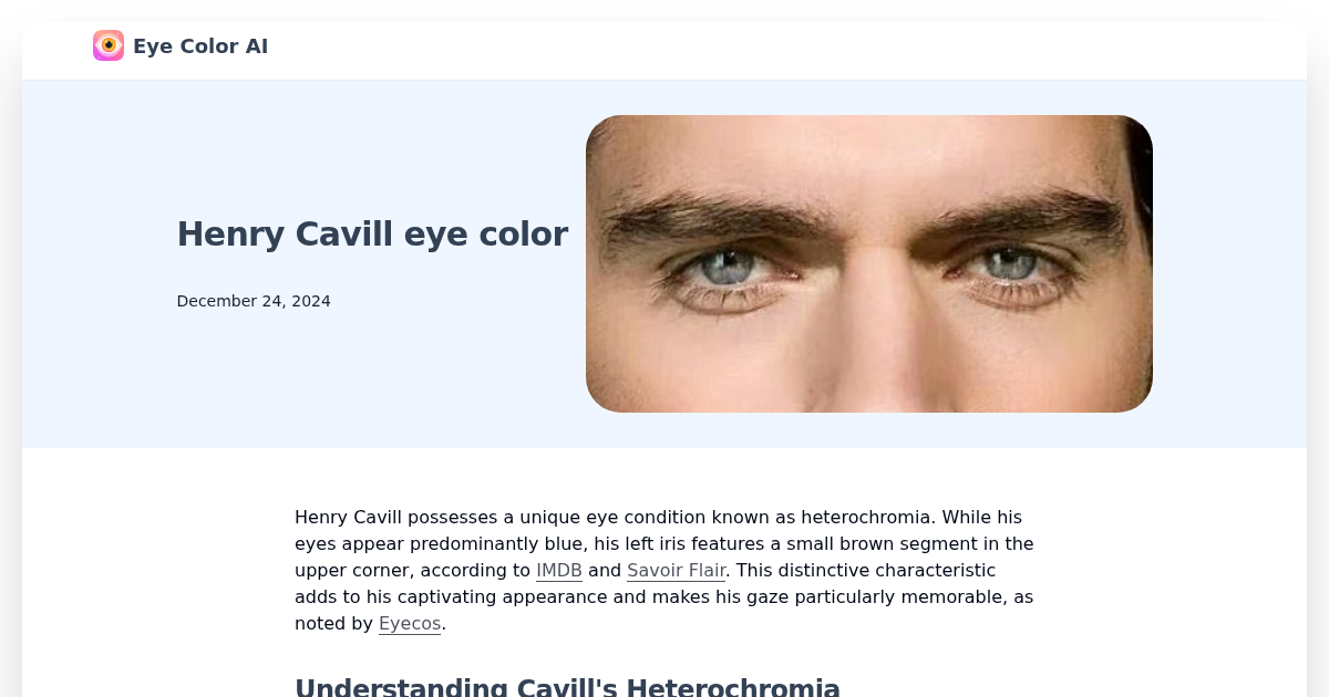 Henry Cavill eye color