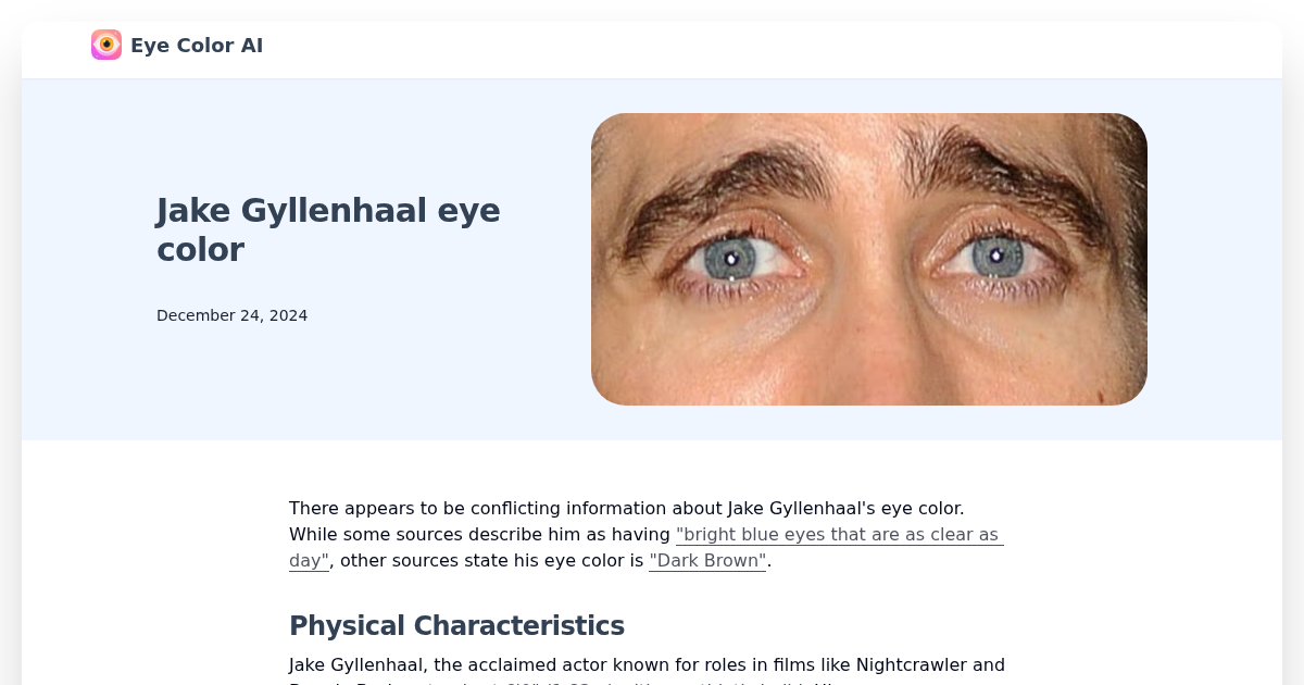 Jake Gyllenhaal eye color