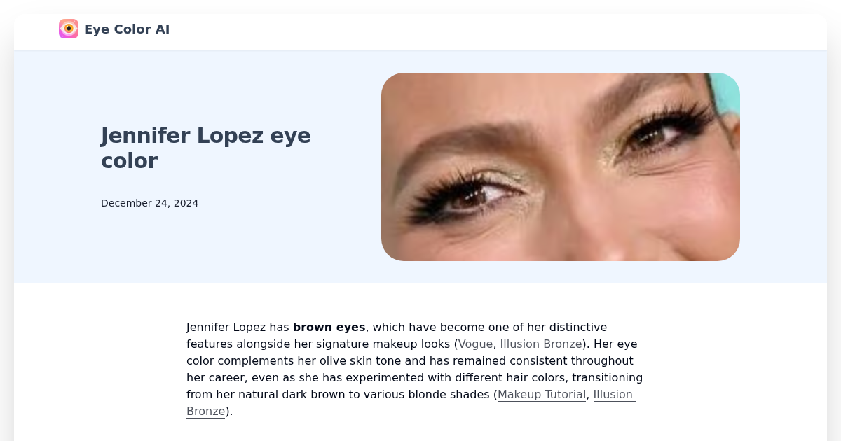 Jennifer Lopez eye color