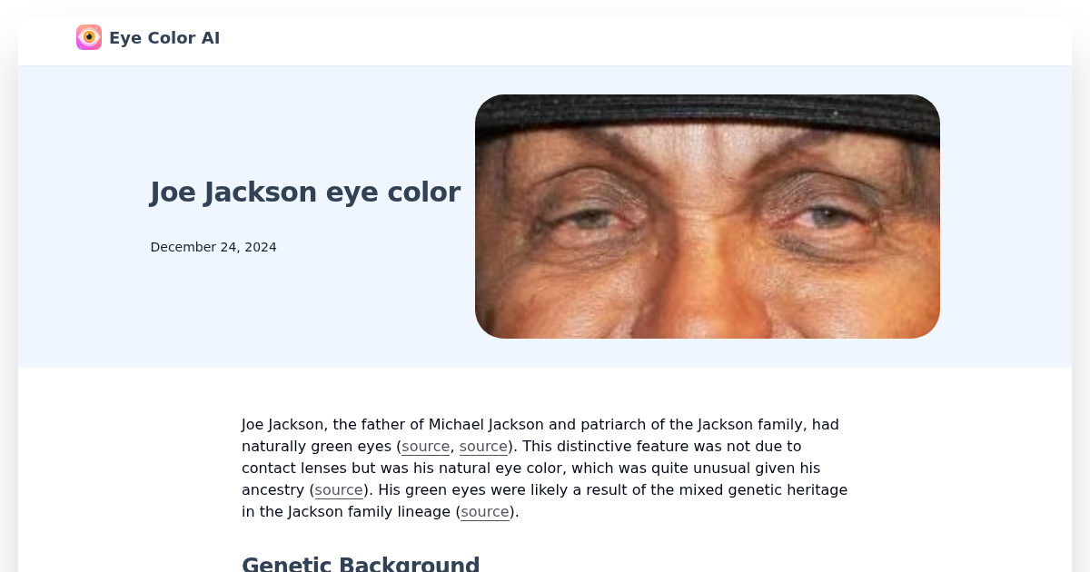Joe Jackson eye color