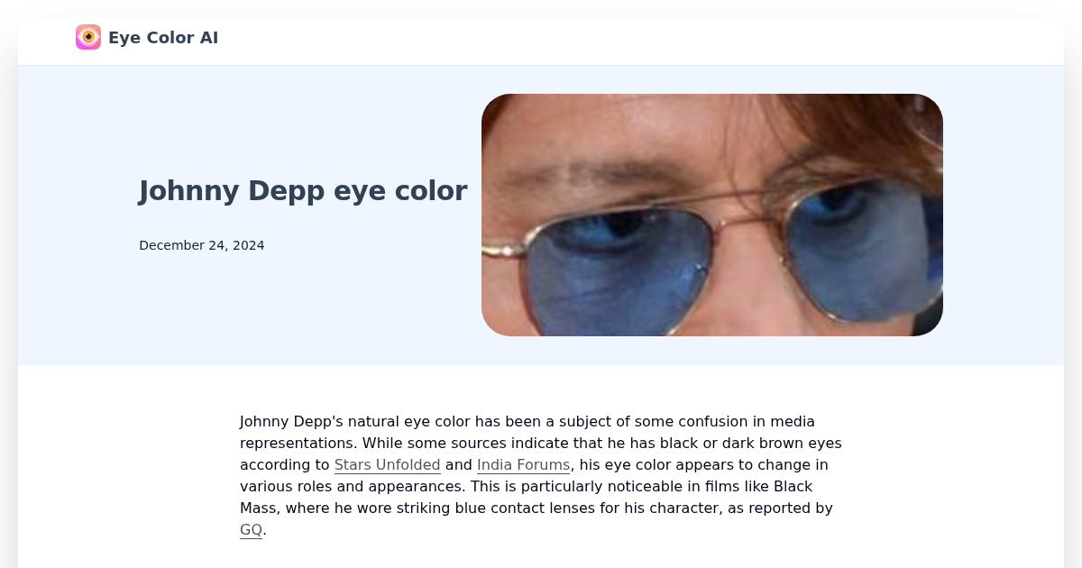 Johnny Depp eye color