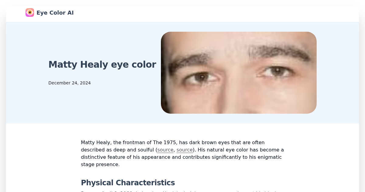 Matty Healy eye color
