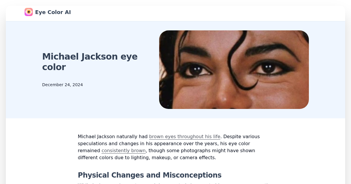 Michael Jackson eye color