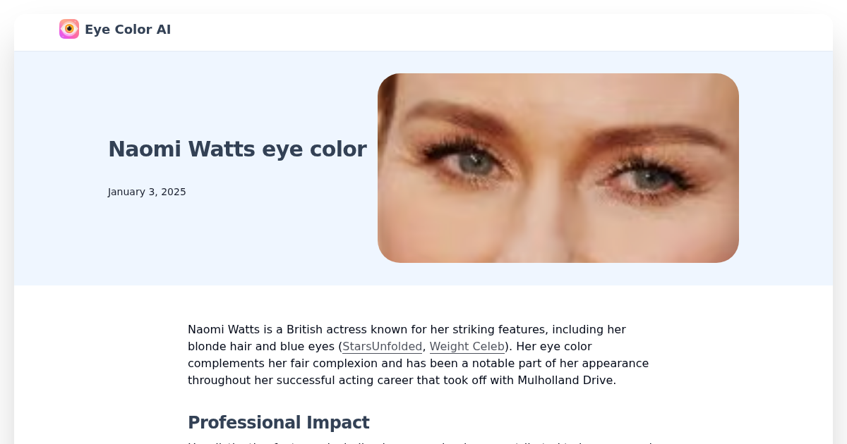 Naomi Watts eye color
