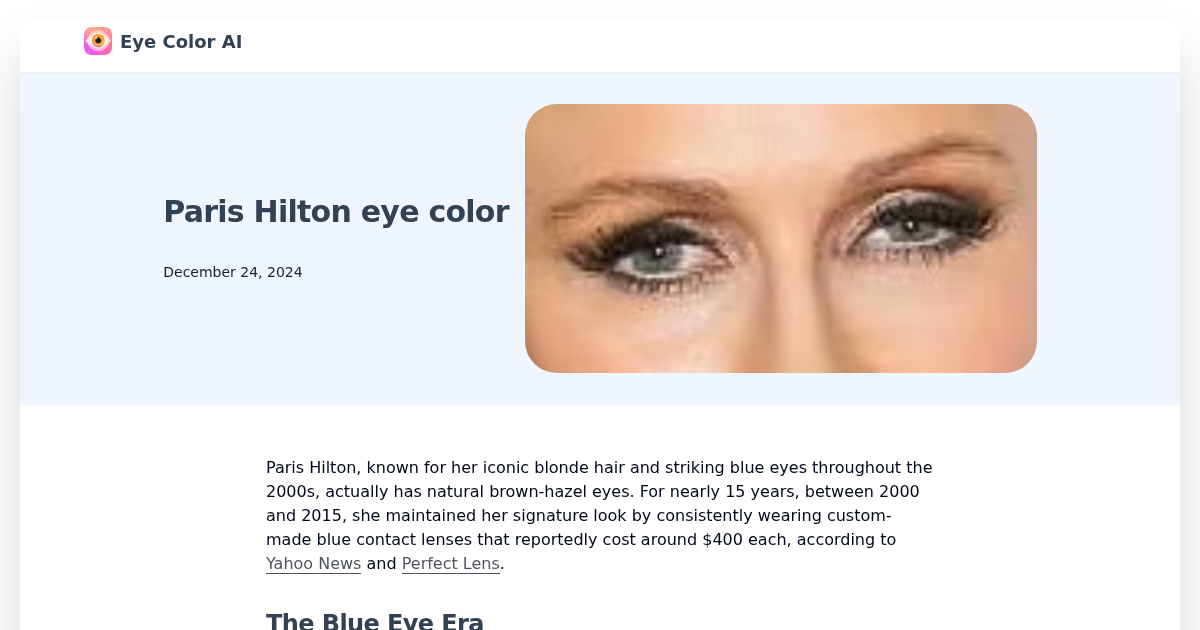 Paris Hilton eye color