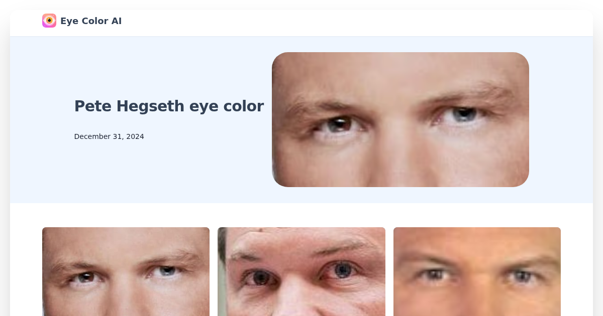 Pete Hegseth eye color