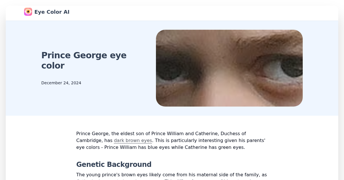 Prince George eye color