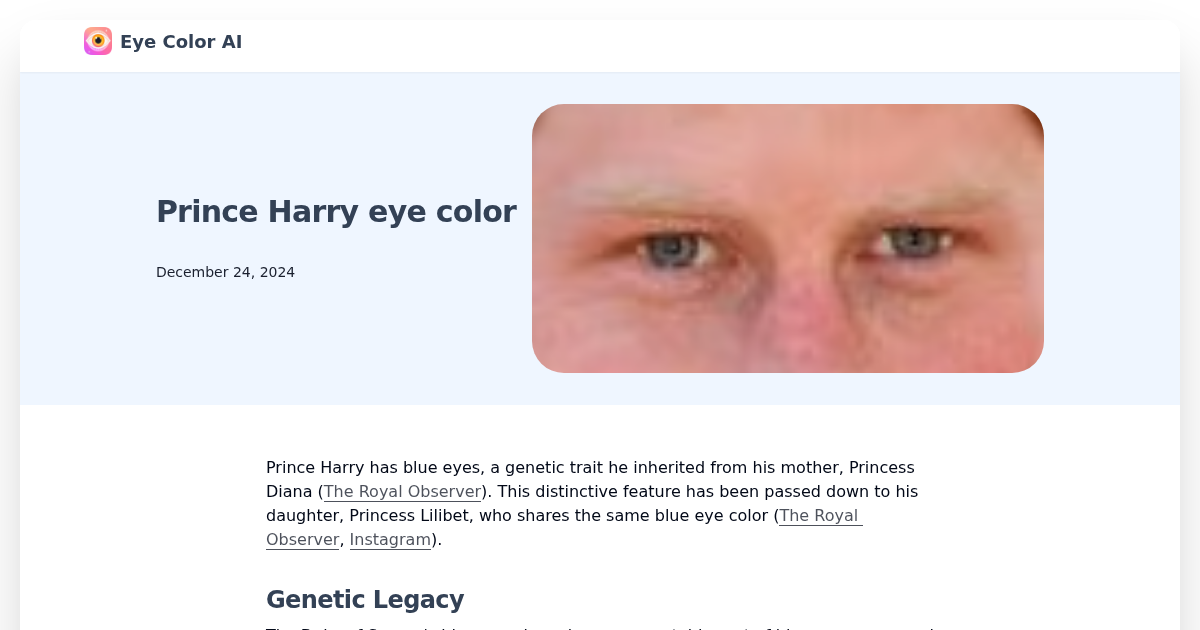 Prince Harry eye color