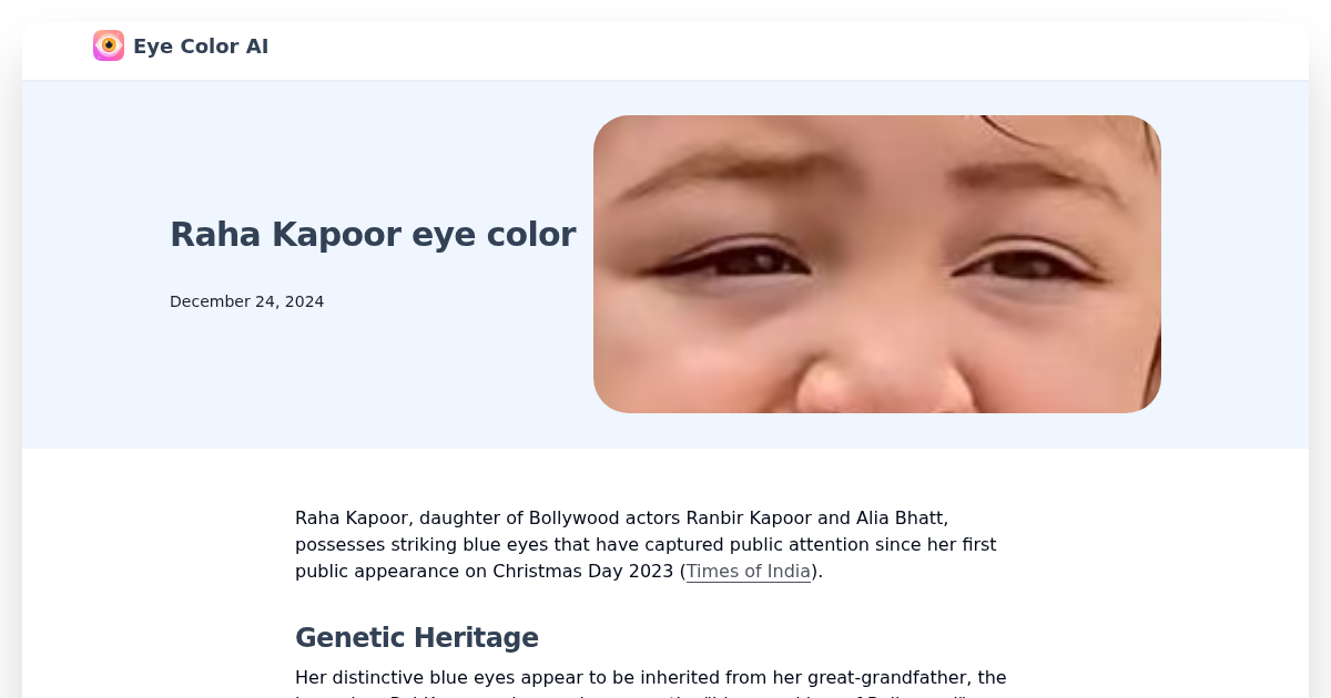 Raha Kapoor eye color