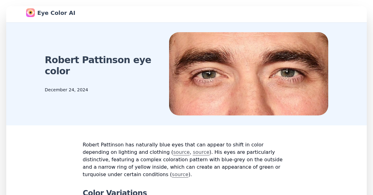 Robert Pattinson eye color