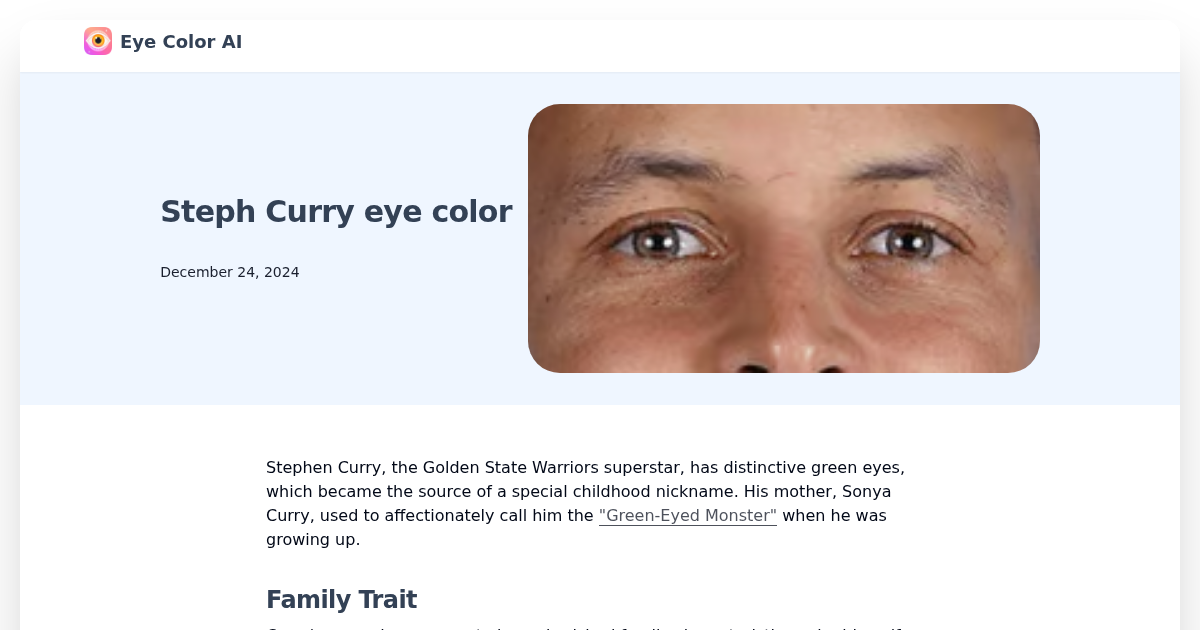 Steph Curry eye color