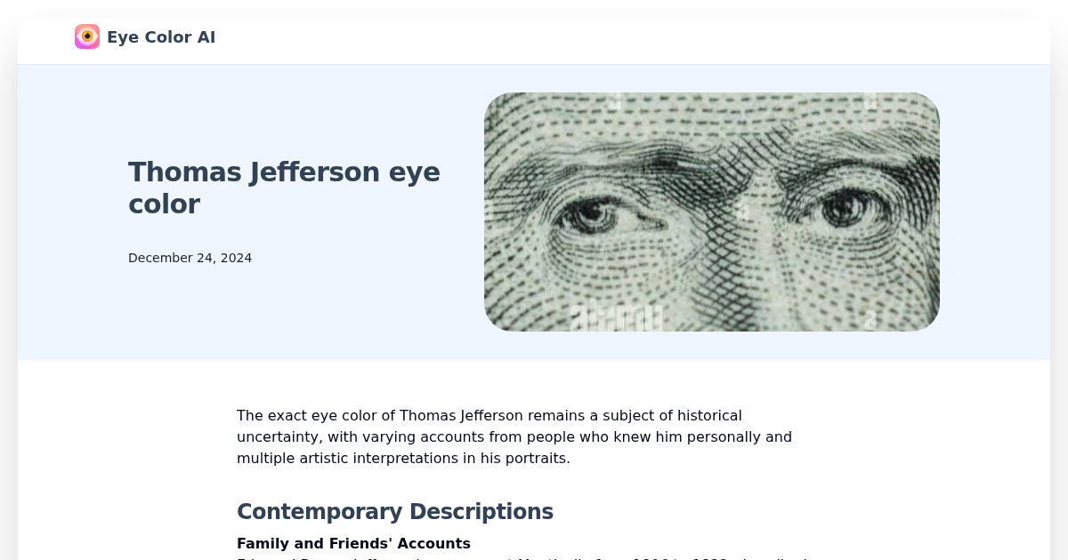 Thomas Jefferson eye color