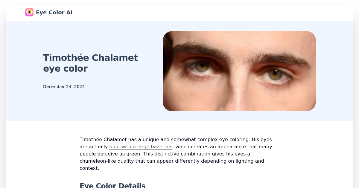 Timothée Chalamet eye color