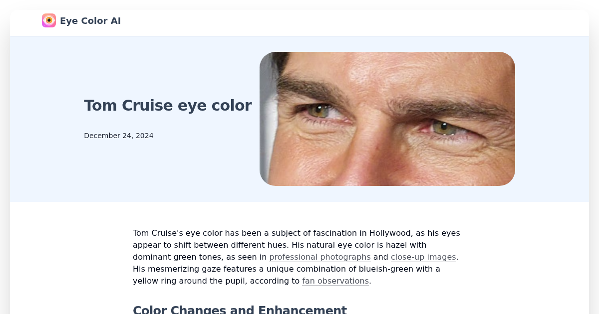 Tom Cruise eye color