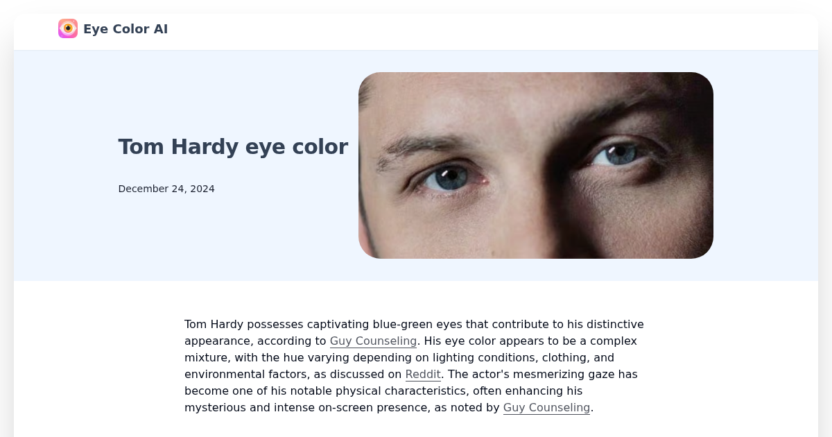 Tom Hardy eye color