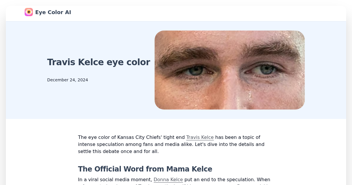 Travis Kelce eye color