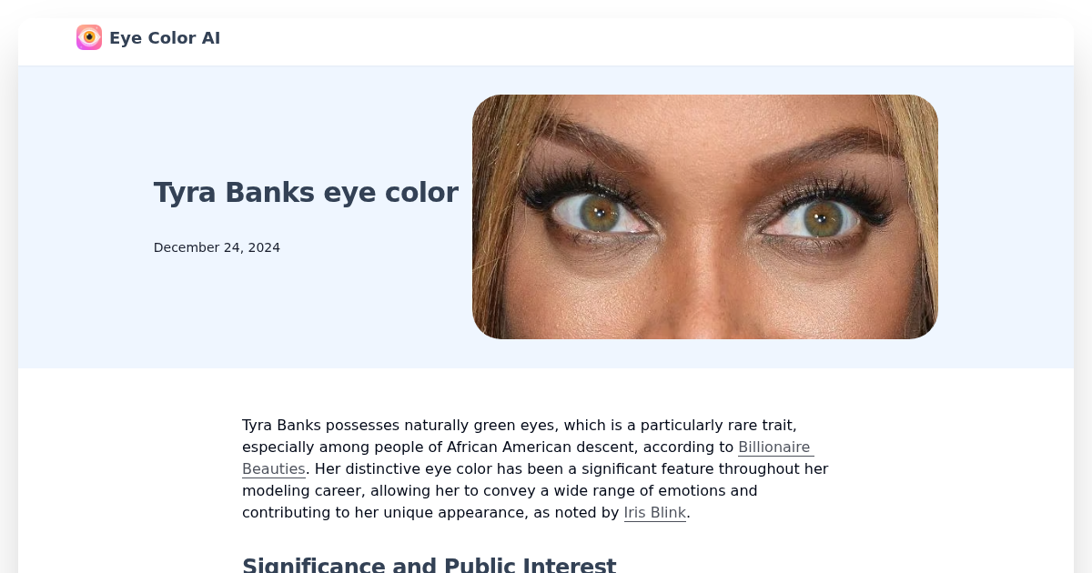 Tyra Banks eye color