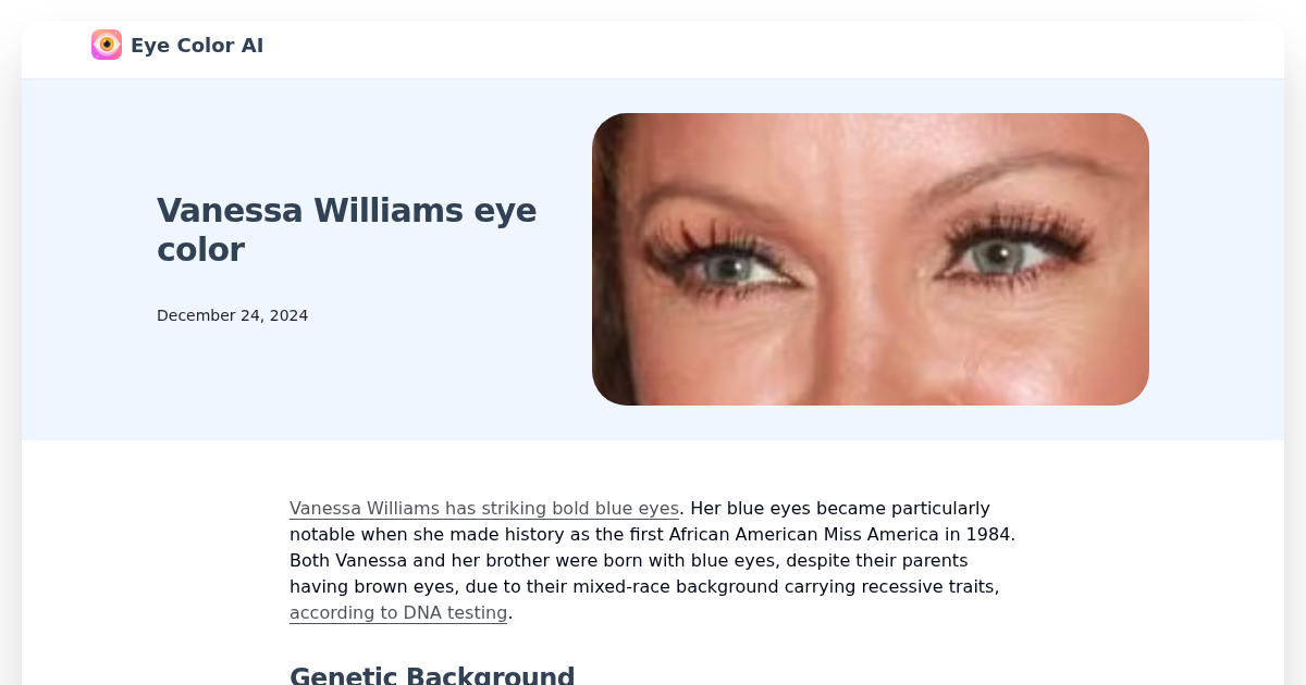 Vanessa Williams eye color