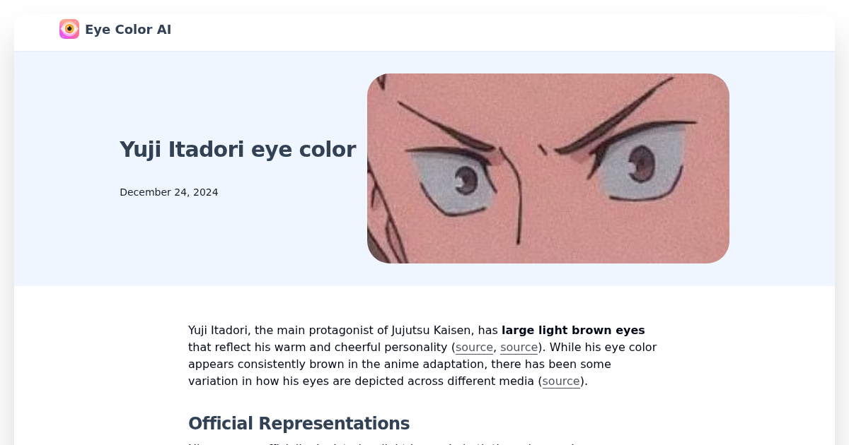 Yuji Itadori eye color
