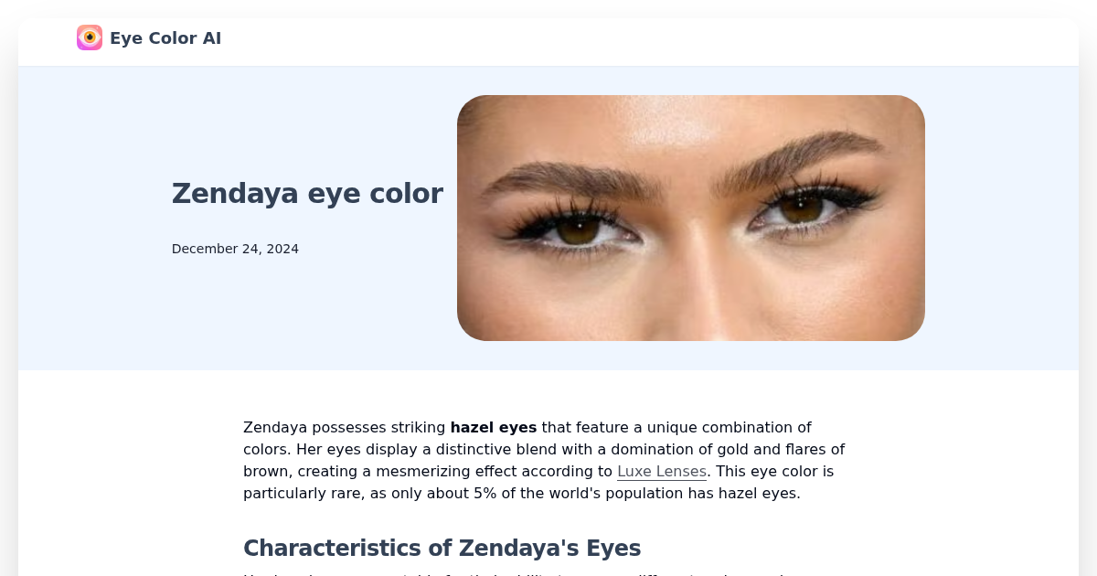 Zendaya eye color
